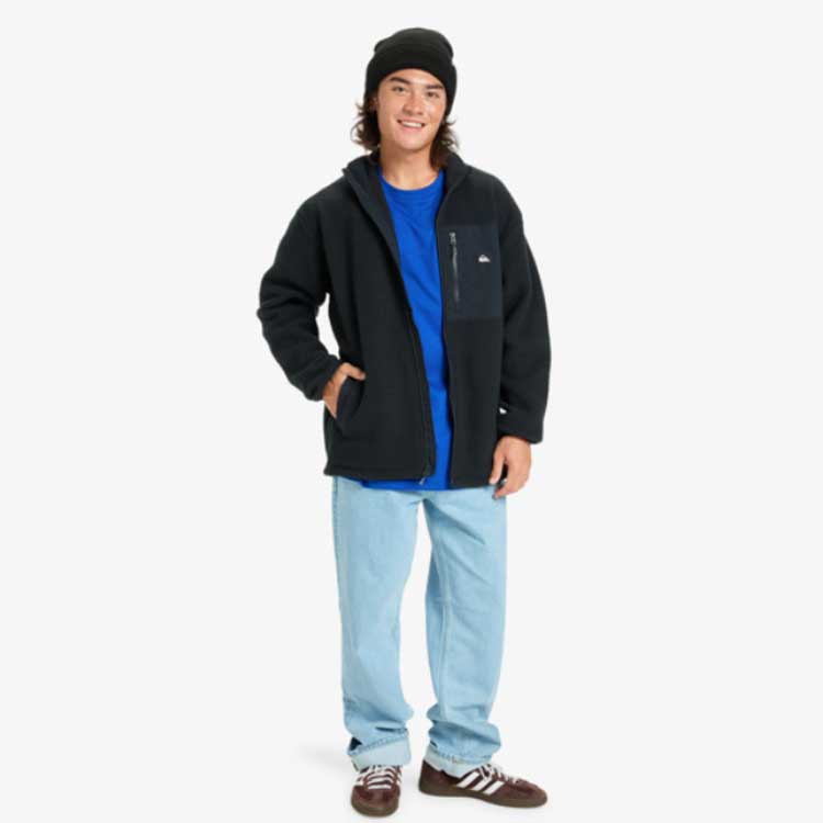 Quiksilver Clean Coast – Zip Fleece – Black | Factory Pilots